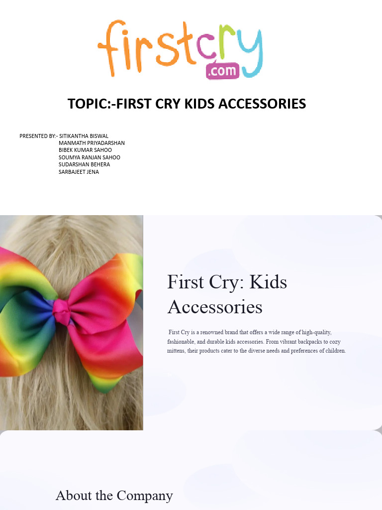 First Cry Kids Accessories | PDF | Brand | Business
