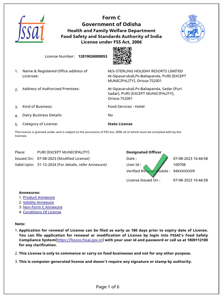 Fssai License Latest | PDF | Foods | Vegetable Oil