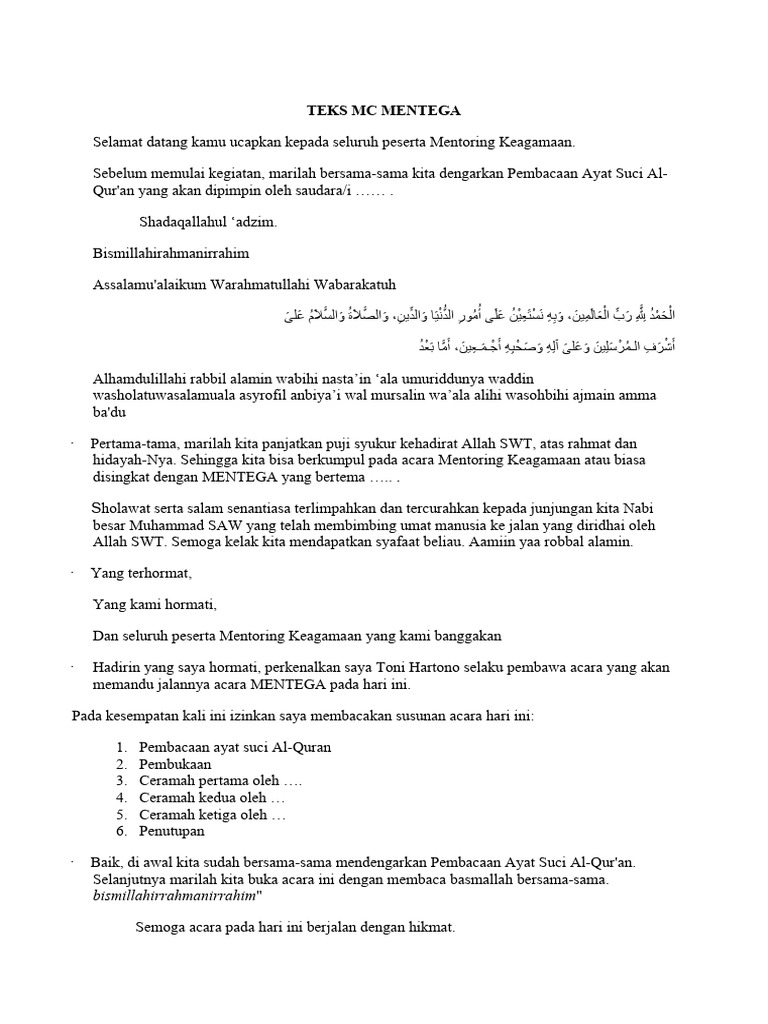 Teks MC Hari Pertama Gema 1444 H | PDF | Agama & Spiritualitas