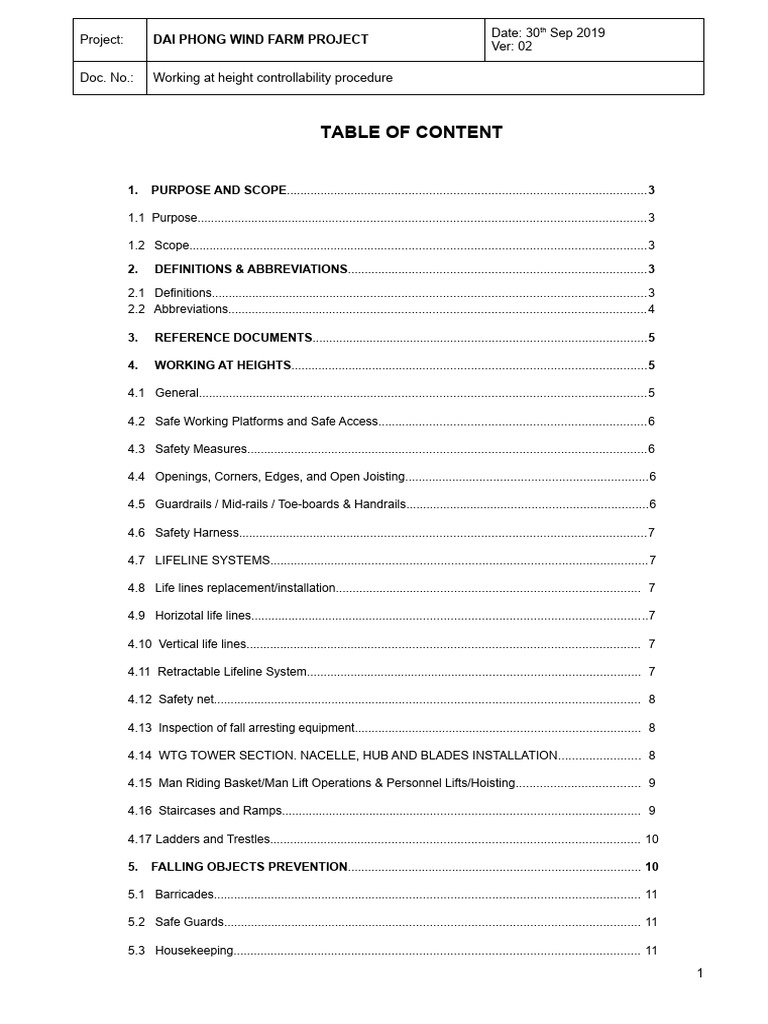 Working at Height Safety Procedure | PDF | Stairs | Ladder