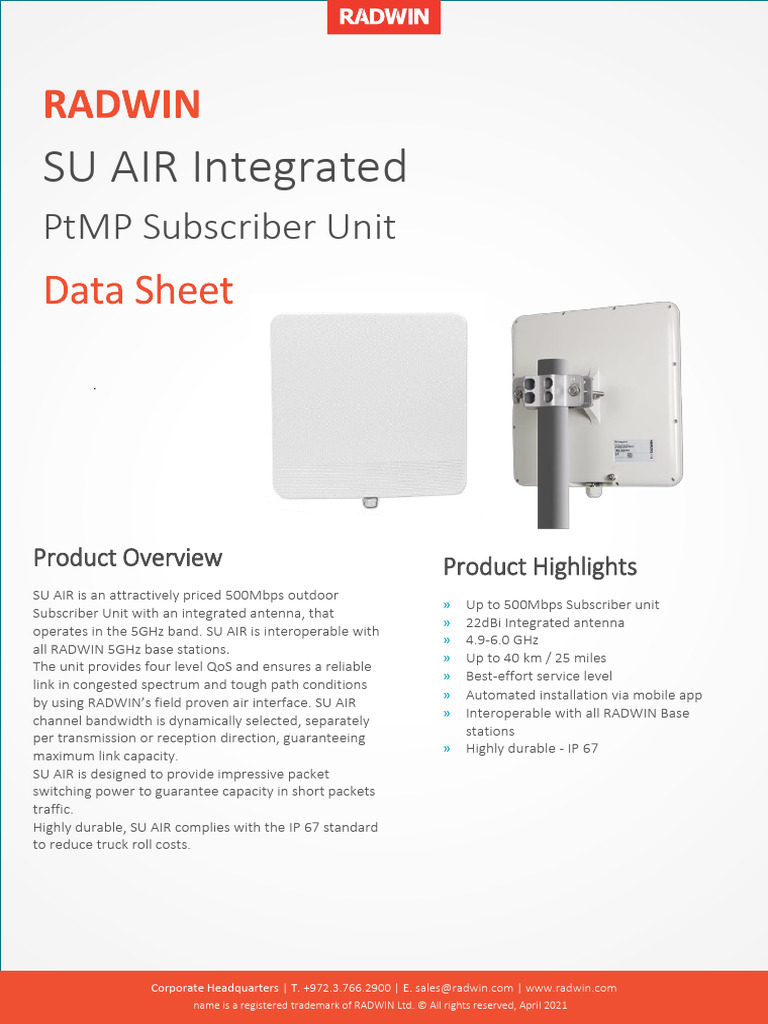 SU Air Int 500Mbps V4 | PDF | Radio | Quality Of Service