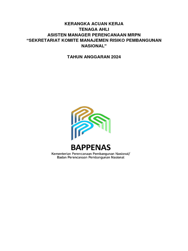 LpSe KAK TA Asmen Perencanaan MRPNMbamzUpdate | PDF