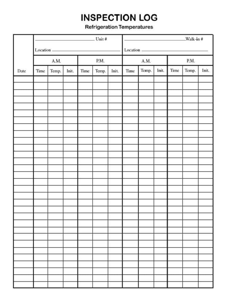Inspection Log | PDF
