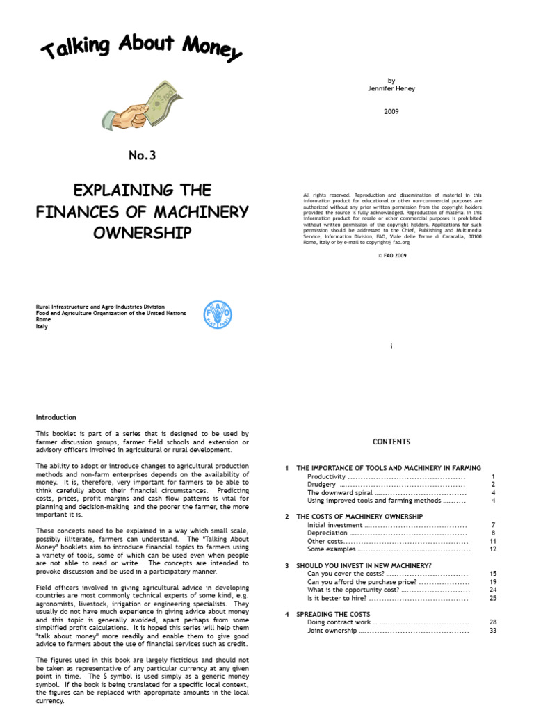 Finances Machinery Ownership | PDF | Agriculture | Agricultural Machinery