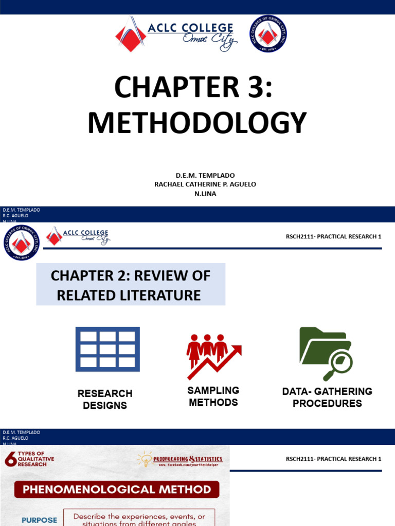 Lesson 5 Chapter 3 Methodology (1) | PDF | Questionnaire | Sampling (Statistics)