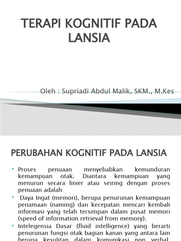 Terapi Kognitif Pada Lansia | PDF