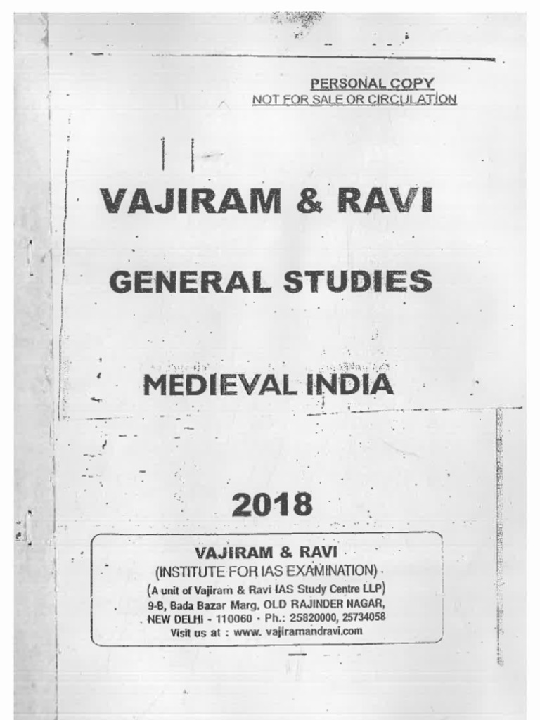 Vajiram and Ravi Medieval India History Notes | PDF