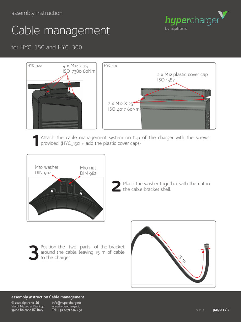 Apt Hyc 150-300 Man Cable Management Assembly Instruction V2-1 | PDF ...