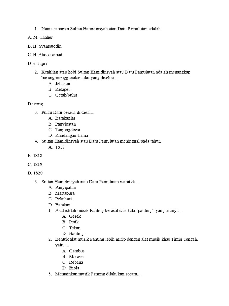 Soal Mulok Kelas 2 K13 | PDF | Seni