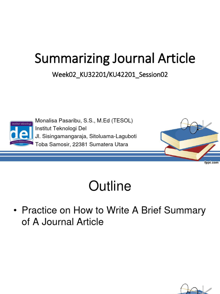 Slide Teori Presentasi Bahasa Inggris Summarizing Journal Article | PDF | Abstract (Summary ...