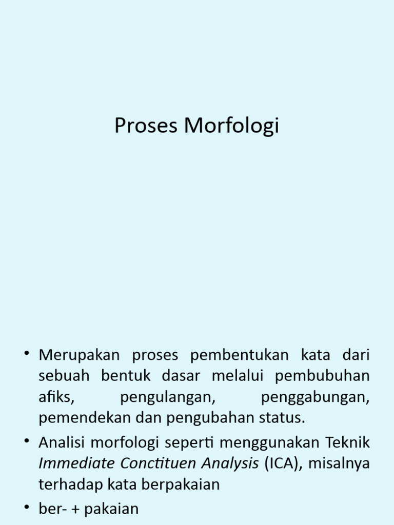 Proses Morfologi | PDF