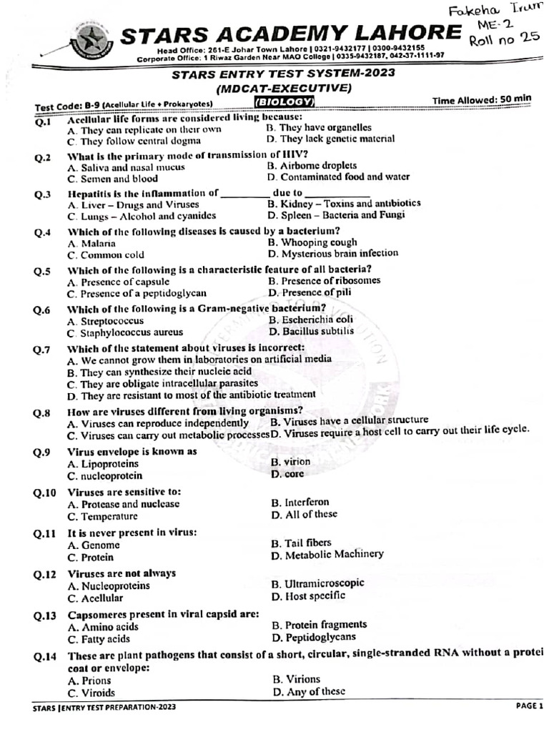Acellular Life-Prokaryotes | PDF