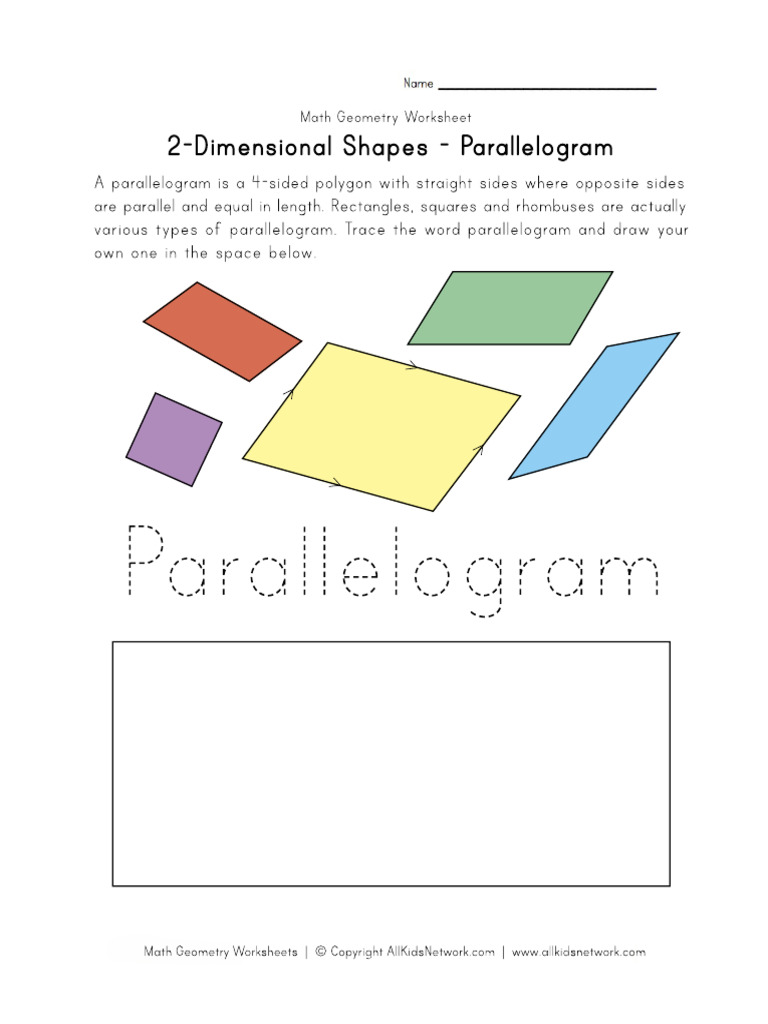 Math 2d Shapes Parallelogram | PDF