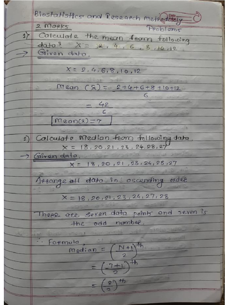 Biostatistics Problems | PDF