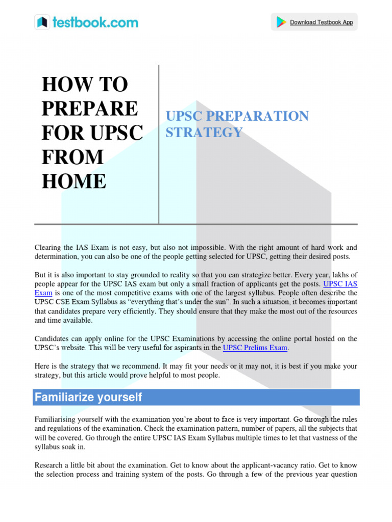 How To Prepare For Upsc From Home | PDF | Multiple Choice