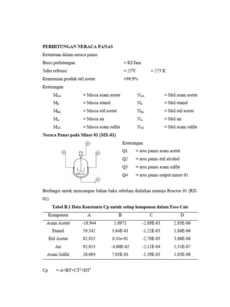 Perhitungan Neraca Panas | PDF