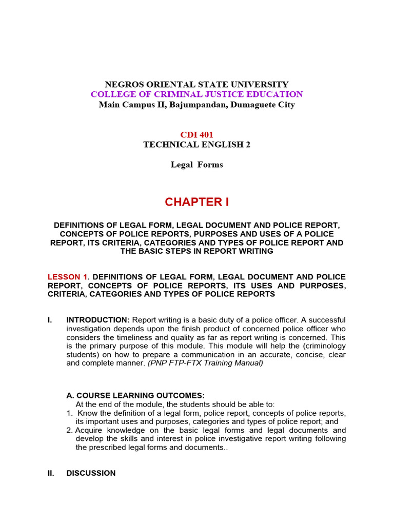 Cdi Module-1-Chapter-1-&2 | PDF | Police | Deed