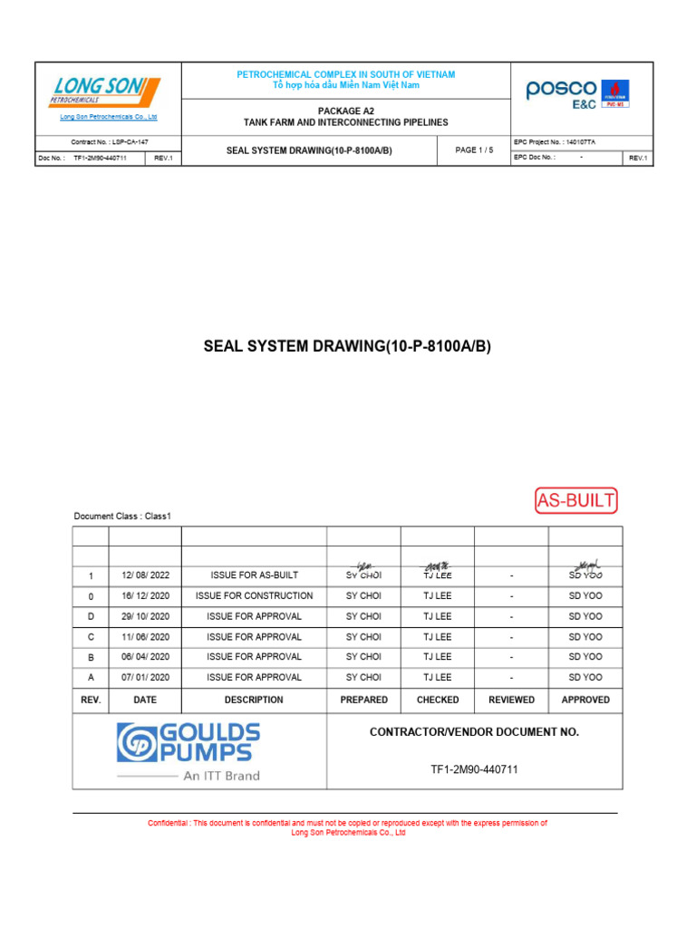 TF1 - 2M90 - 440711 - 1 - (10-P-8100AB) Seal System Drawing | PDF | Pipe (Fluid Conveyance ...