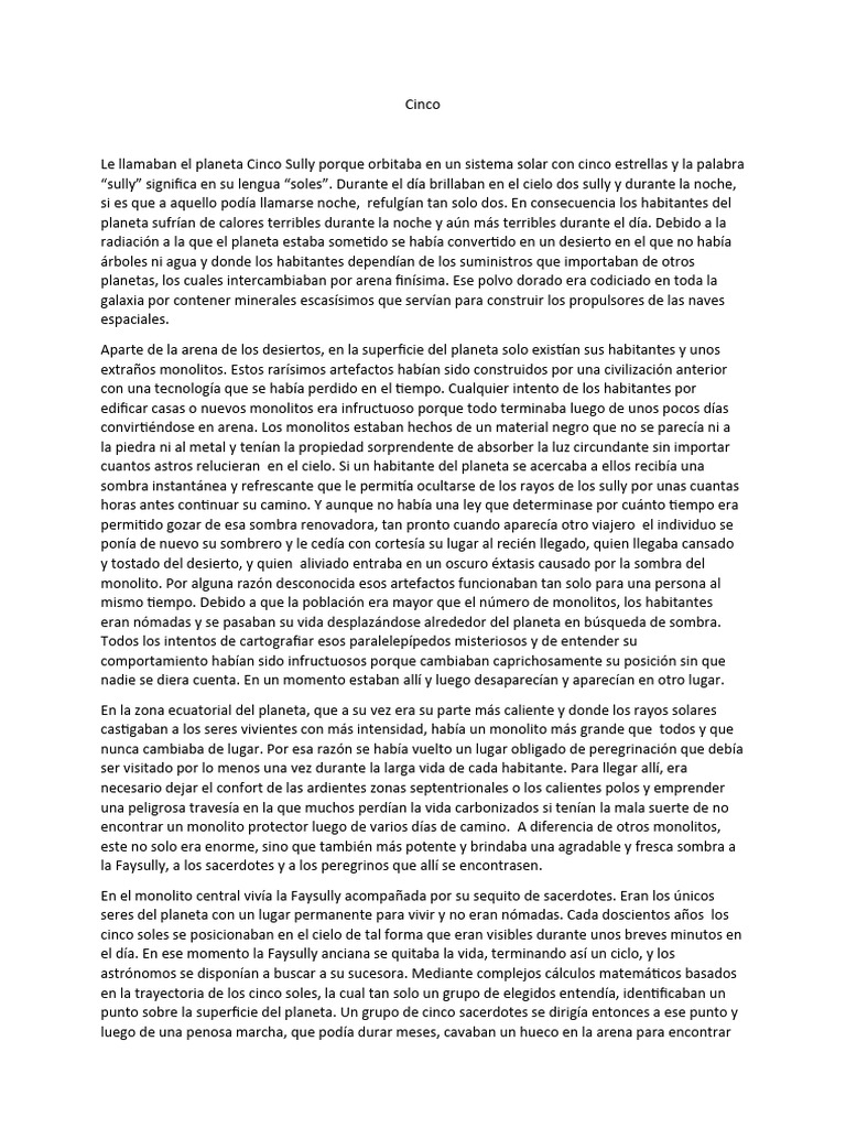 Cinco | PDF | Planetas | Vida