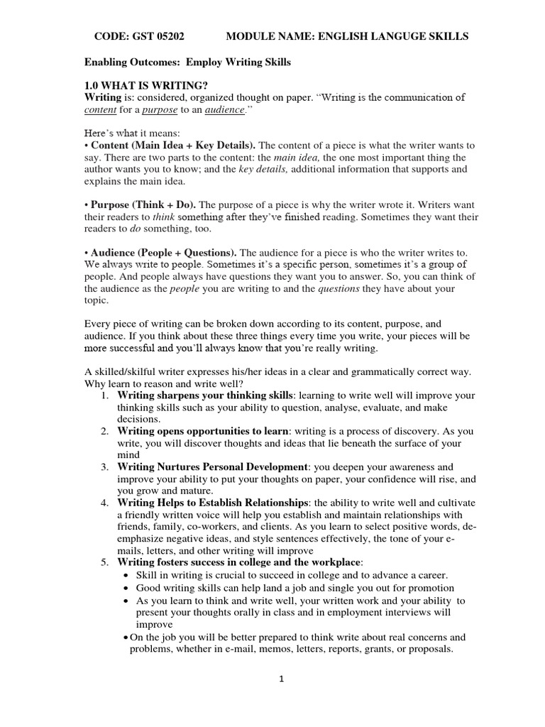 3 Writing | PDF | Paragraph | Human Communication