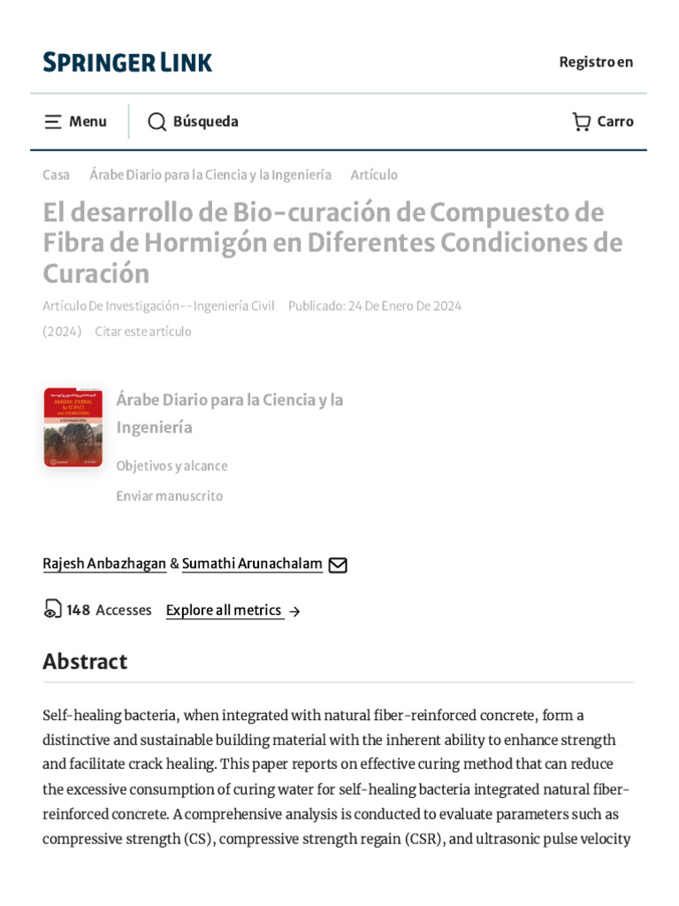 Development of Bio-Healing Fiber Composite Concrete at Different Curing ...