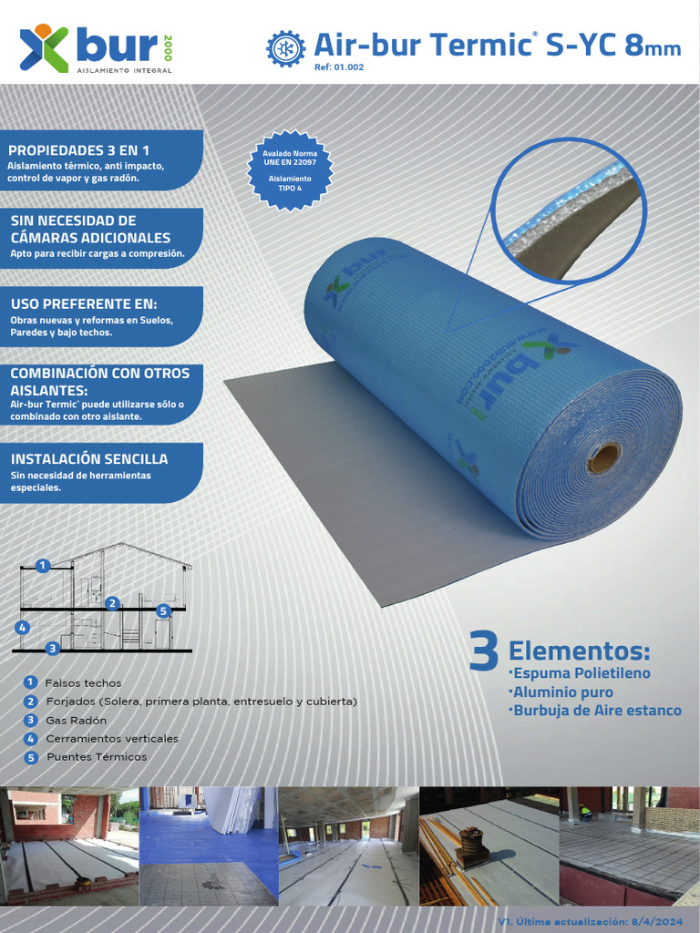 AIRBUR - Nueva Ficha Air-Bur Termic S-YC | PDF | Aislamiento térmico | Aisladores