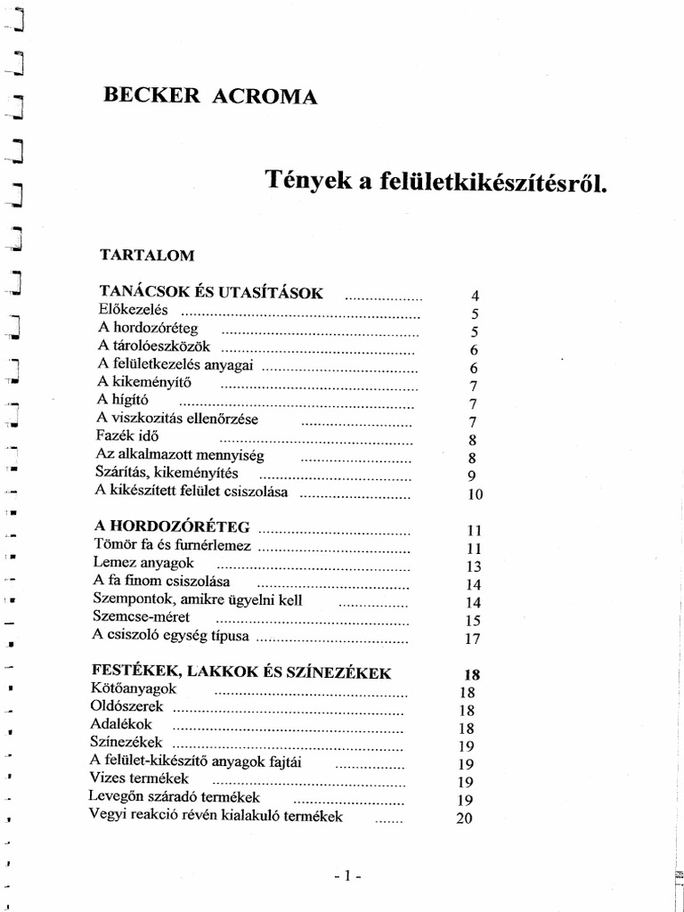 Felületkezelés Becker Acroma | PDF