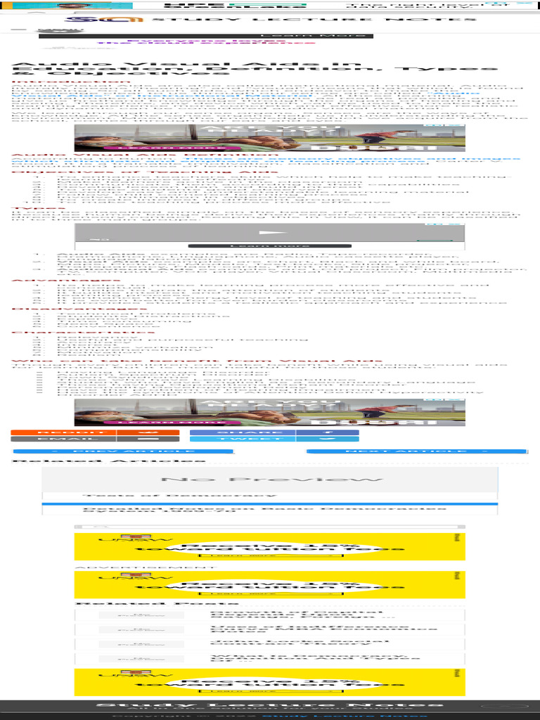 Audio Visual Aids Intro, Definition, Advantages & | PDF | Learning ...