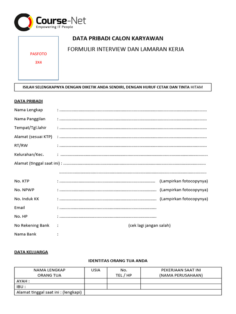 K - Form Data Pribadi 2022 | PDF | Karier & Perkembangan | Komputer