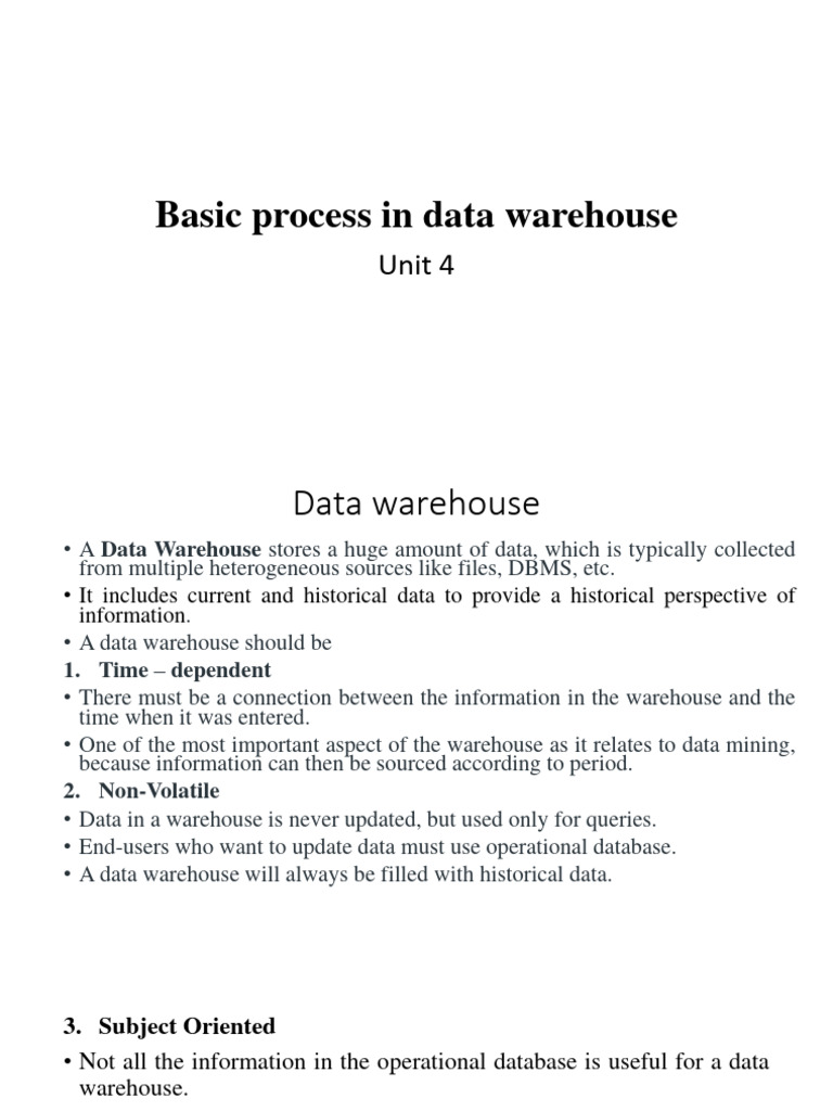 Unit__4 | PDF | Data Warehouse | Databases