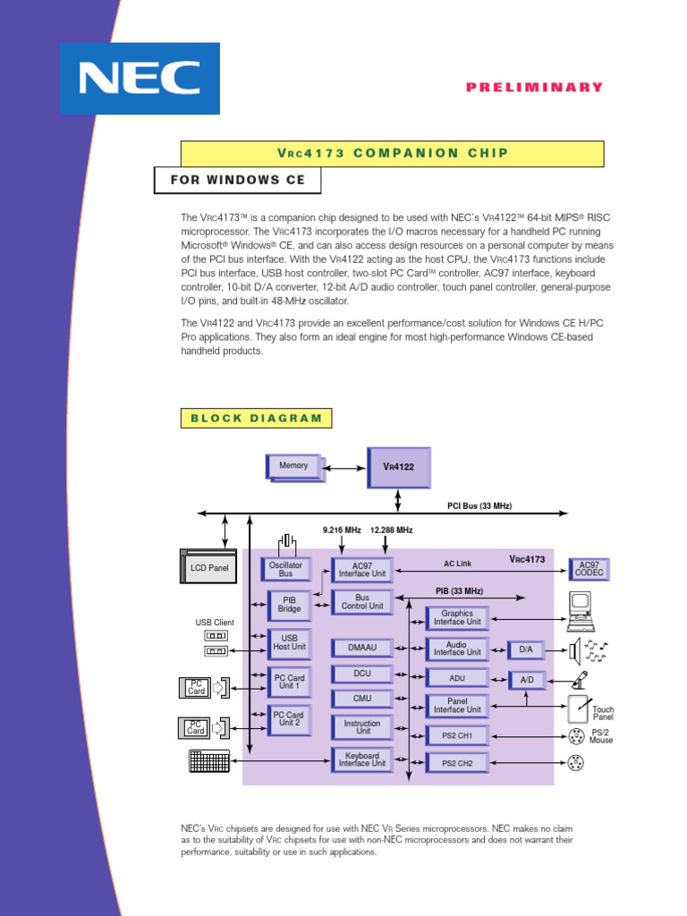 vrc4173pb | PDF | Personal Computers | Microcontroller