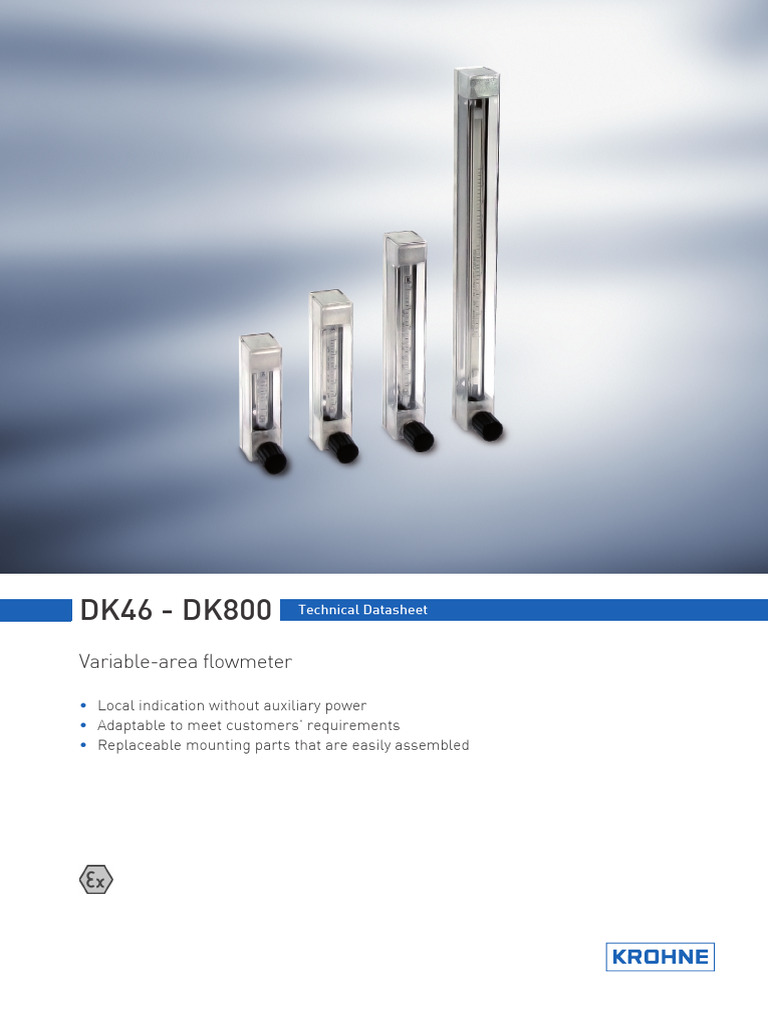 DK46 - DK800: Variable-Area Flowmeter | PDF | Flow Measurement | Valve