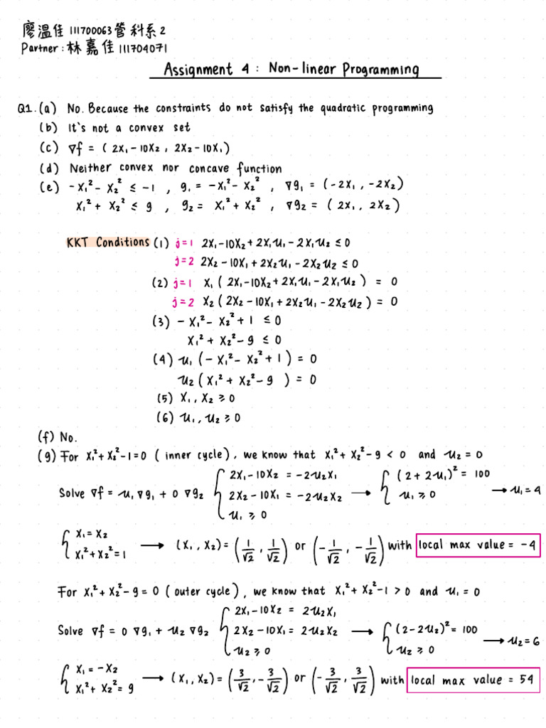 廖溫佳 Assignment 4 | PDF | Convex Set | Systems Analysis