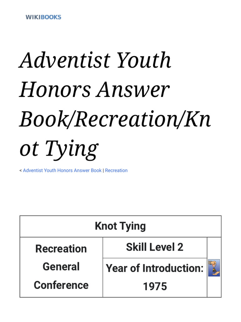 Adventist Youth Honors Knot Tying | Download Free PDF | Navigation ...
