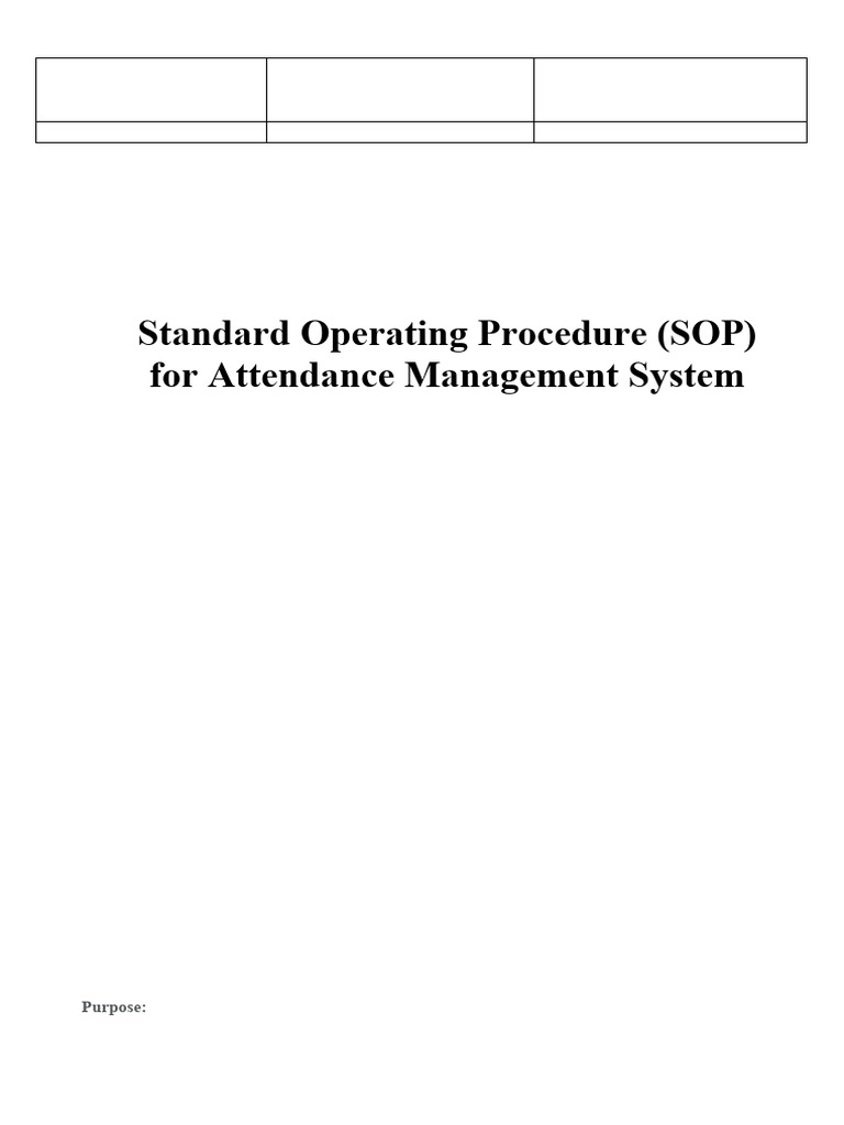 Attendance Management SOP Guidelines | PDF