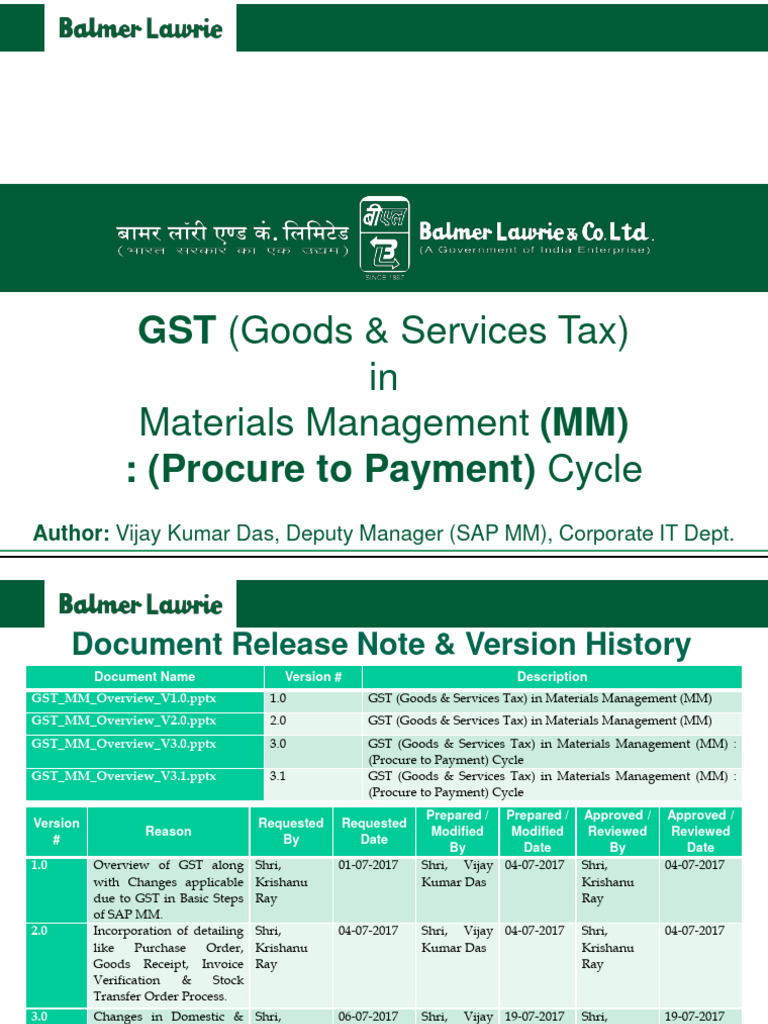 GST MM Overview V3.1 | PDF | Invoice | Taxes