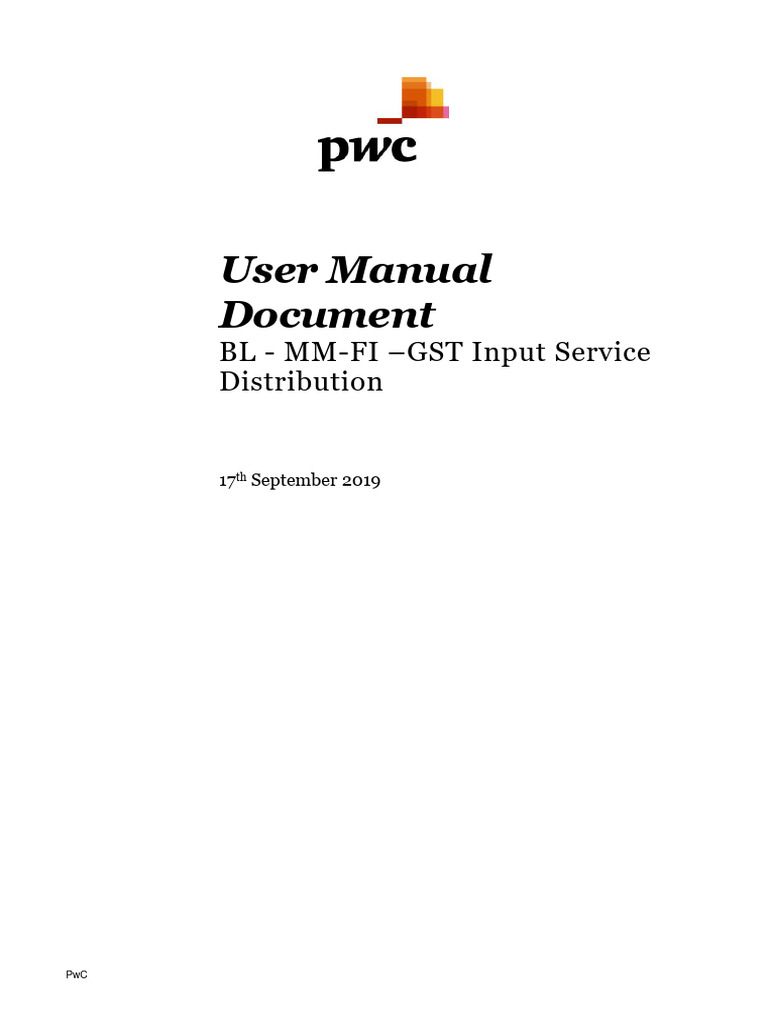 User Manual_BL_GST ISD_V3 | PDF