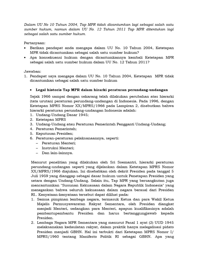 Revisi Ketetapan MPR dalam UU 2011 | PDF