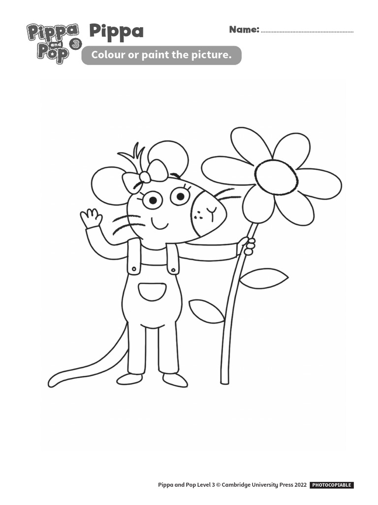 Pippa and Pop L3 - BE - Colouring Worksheets | PDF | Home & Garden | Art