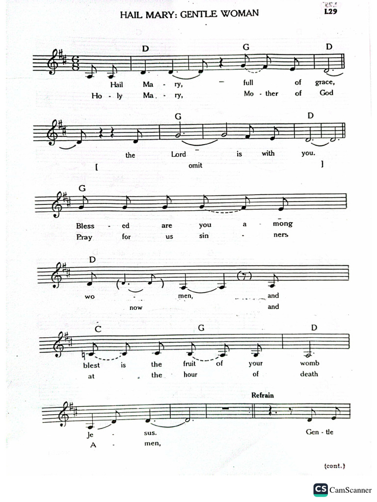 Hail Mary Gentle Woman | PDF