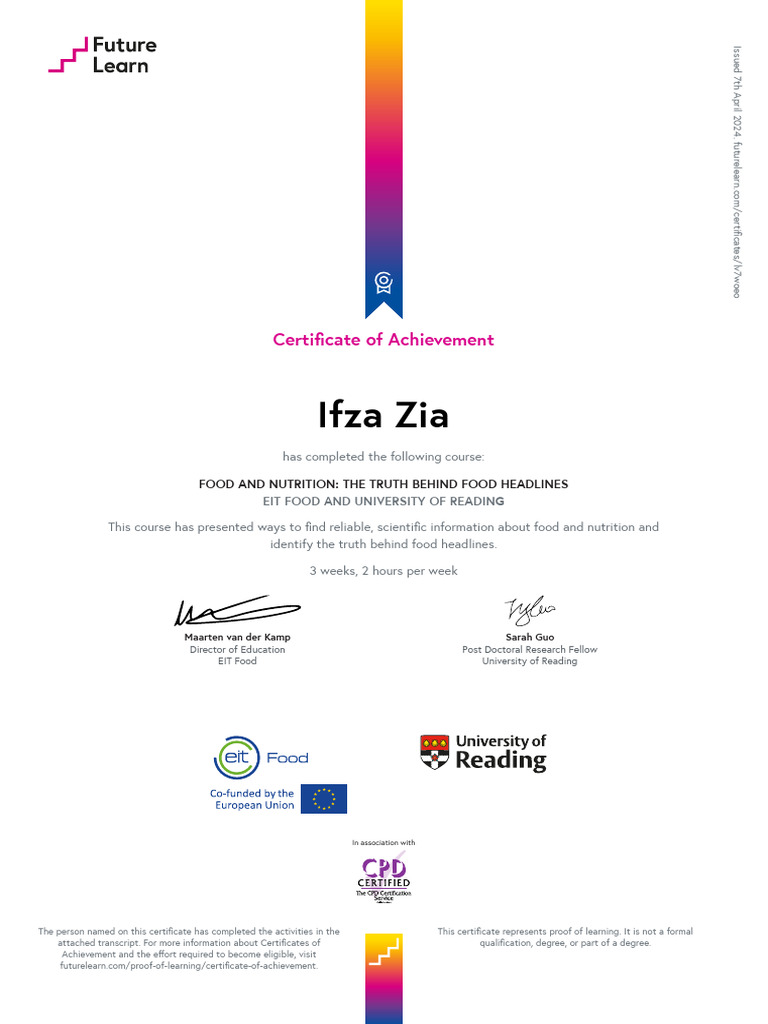 food-and-nutrition_certificate_of_achievement_lv7woeo | Download Free ...