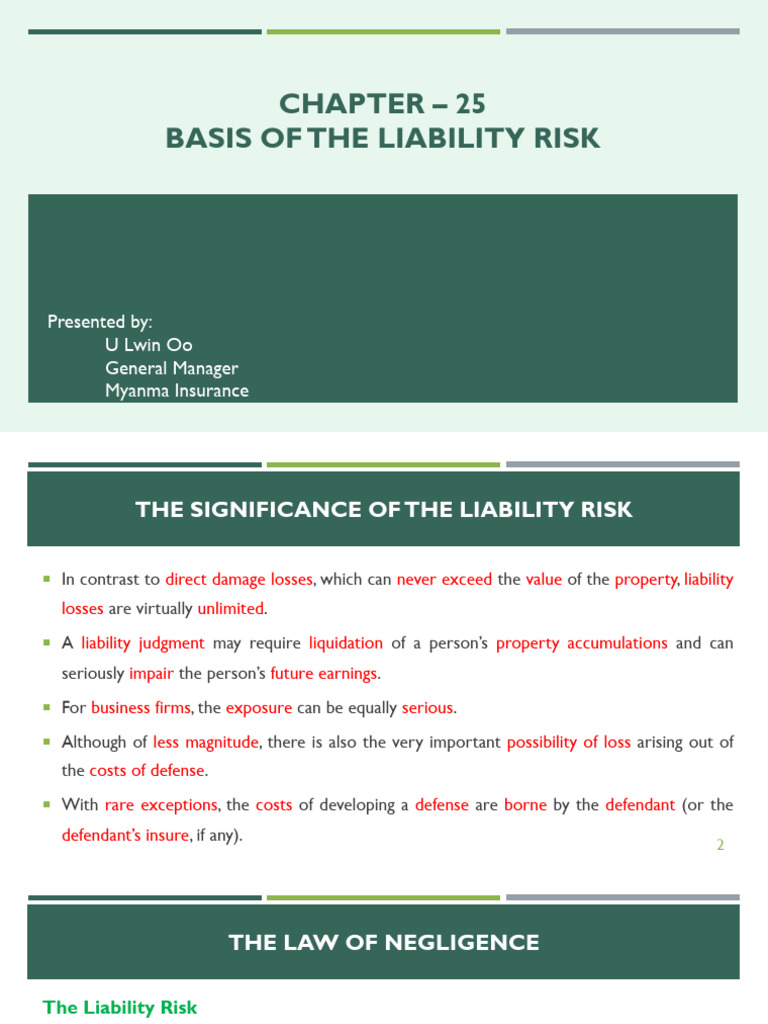 Chapter - 25 Basic of Liability | PDF | Damages | Tort