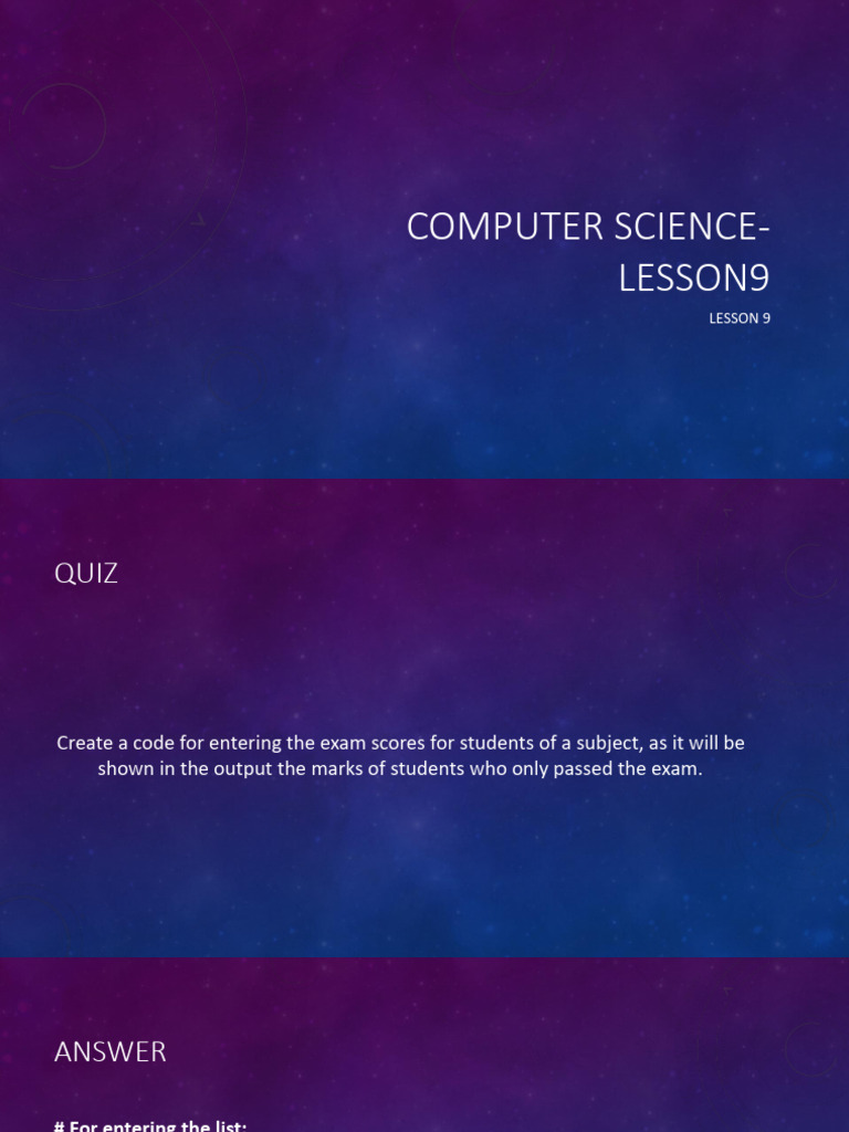 Computer Science Lesson9 Pdf Parameter Computer Programming Computing