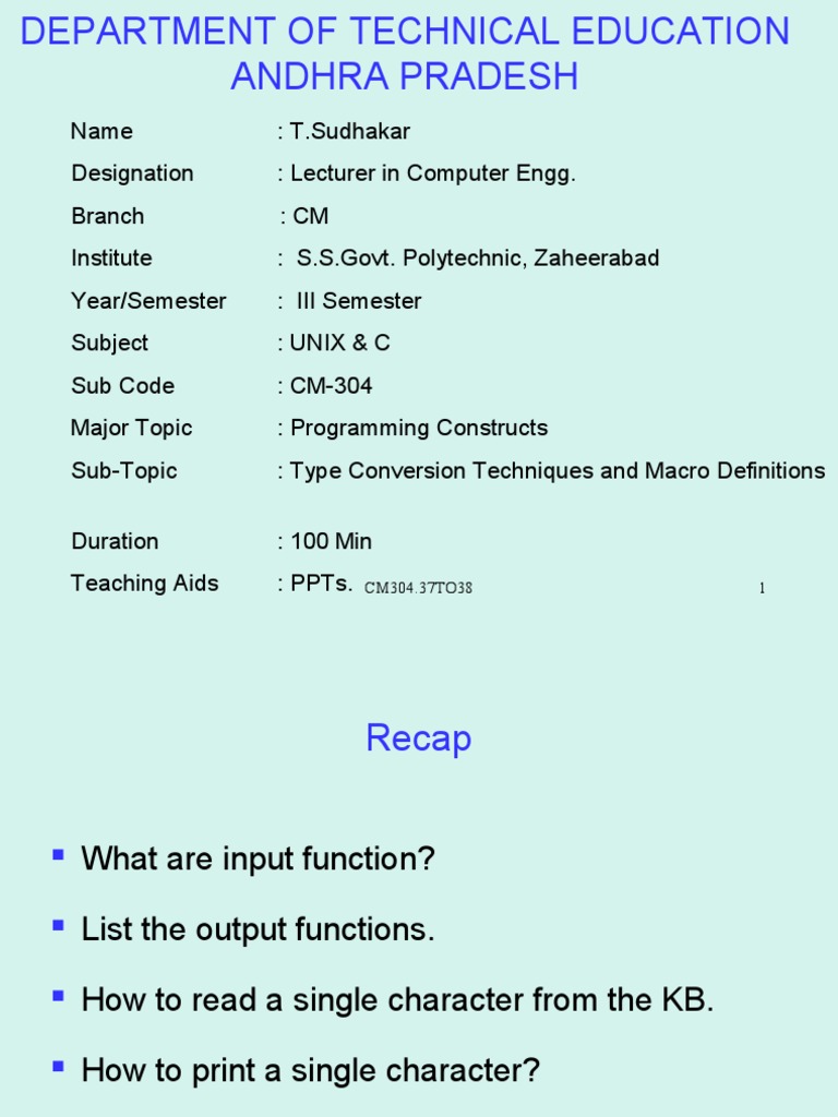 CM304 | PDF | Data Type | C (Programming Language)