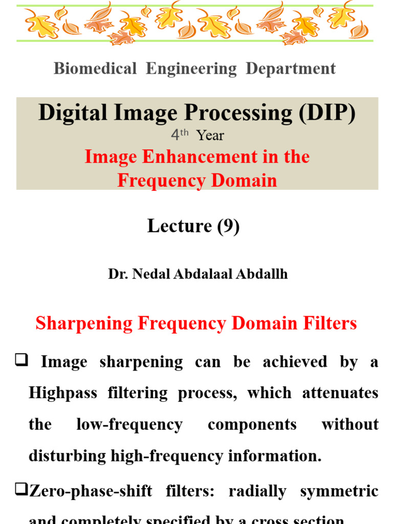 DIP Lecture | PDF | Filter (Signal Processing) | Fourier Transform