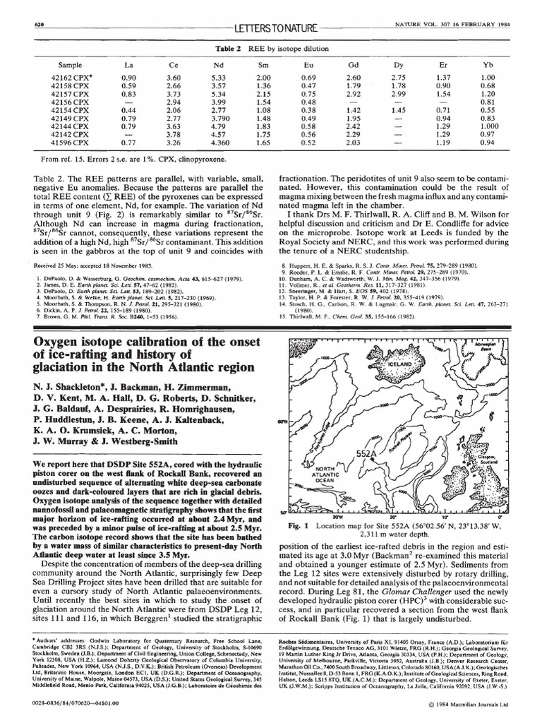 Oxygen Isotope Calibration of The Onset of Ice-Rafting | PDF | Glacier ...