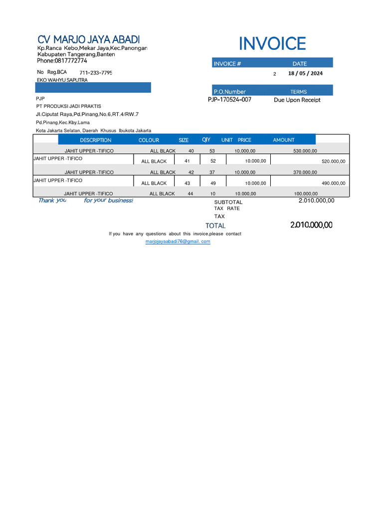 Invoice TIFICO | PDF