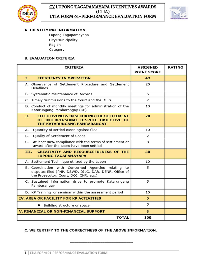 Annex A LTIA FORMS 1-7 | Download Free PDF | Mediation | Performance ...