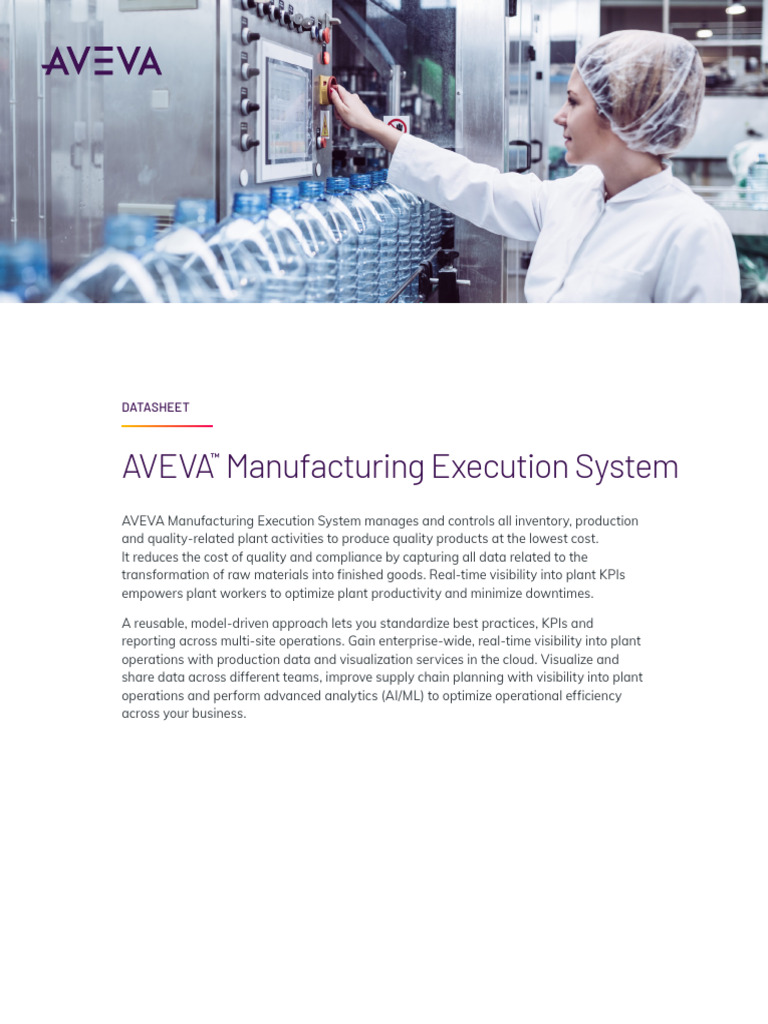 Datasheet AVEVA MES | Download Free PDF | Cloud Computing | Automation
