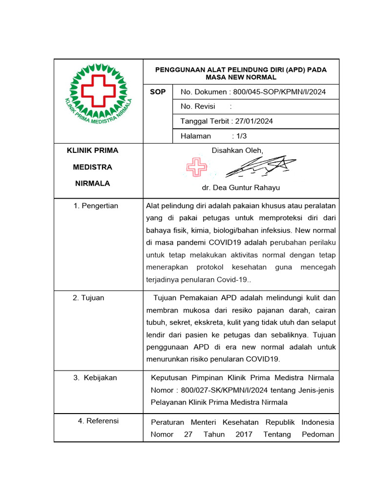 SOP APD New Normal | PDF